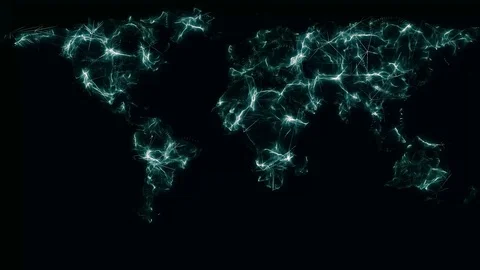 Digital world map animation, seamless lo... | Stock Video | Pond5