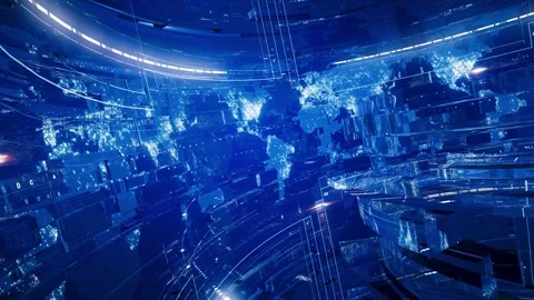 Digital world map looped background | Stock Video | Pond5