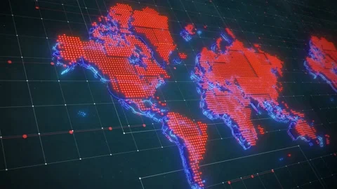 Digital World Map News Looped Background | Stock Video | Pond5