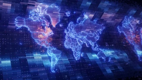 Digital World Map News Looped Background | Stock Video | Pond5