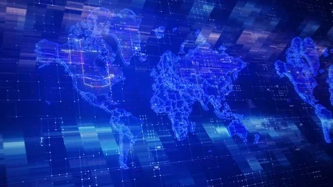 Digital World Map News Looped Background | Stock Video | Pond5