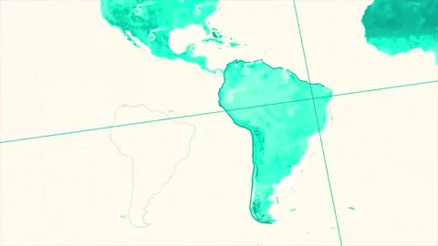 Digital World Map Scan Animation. | Stock Video | Pond5