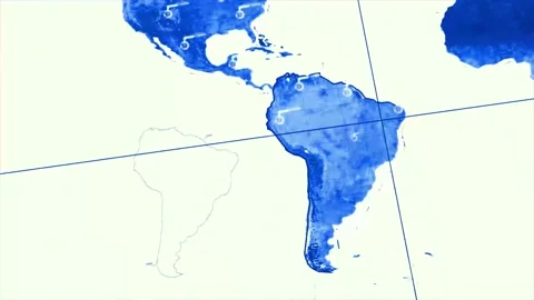 Digital World Map Scan Animation. | Stock Video | Pond5