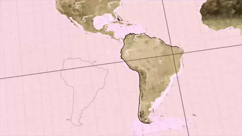 Digital World Map Scan Animation. | Stock Video | Pond5