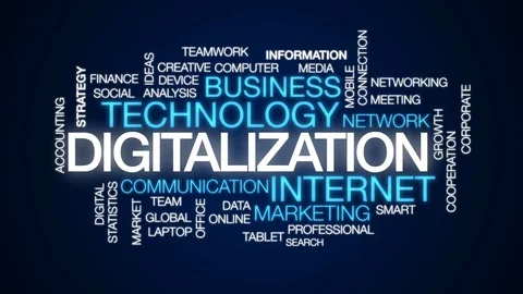 Digitalization animated word cloud, text... | Stock Video | Pond5