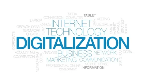 Digitalization animated word cloud, text... | Stock Video | Pond5