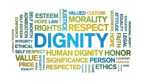 Dignity animated word cloud,animation te... | Stock Video | Pond5