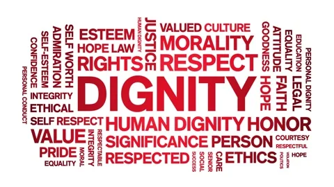 Dignity animated word cloud,animation te... | Stock Video | Pond5