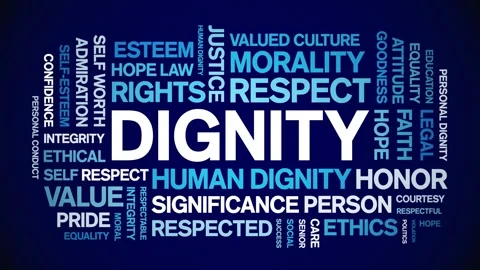 Dignity animated word cloud,animation te... | Stock Video | Pond5