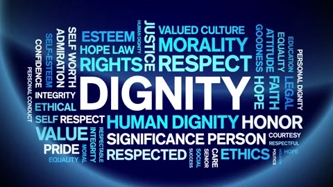 Dignity animated word cloud,animation te... | Stock Video | Pond5