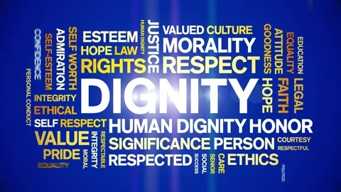 Dignity animated word cloud,animation te... | Stock Video | Pond5