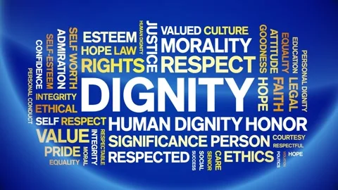 Dignity animated word cloud,animation te... | Stock Video | Pond5