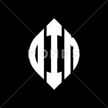 DIM circle letter logo design with circle and ellipse shape. DIM ...
