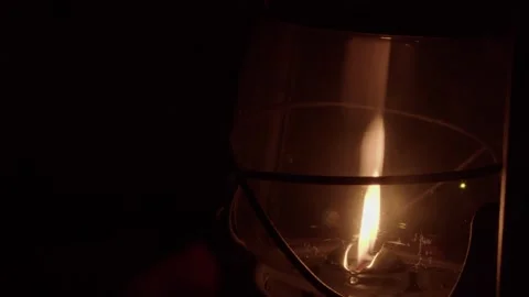 Dim lantern light: orange kerosene oil f... | Stock Video | Pond5