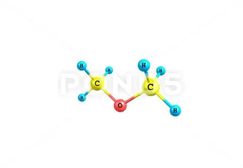 Dimethyl ether molecule illustration isolated on white: Royalty Free ...