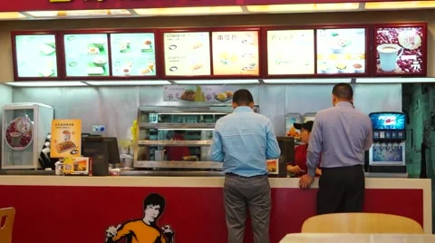 Dining Chinese fast-food landscape | Stock Video | Pond5