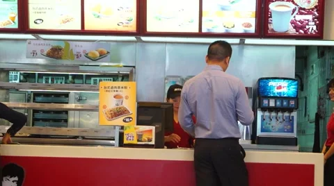 Dining Chinese fast-food landscape | Stock Video | Pond5