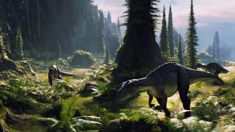 Dinosaur jurassic era 3D animation reali... | Stock Video | Pond5