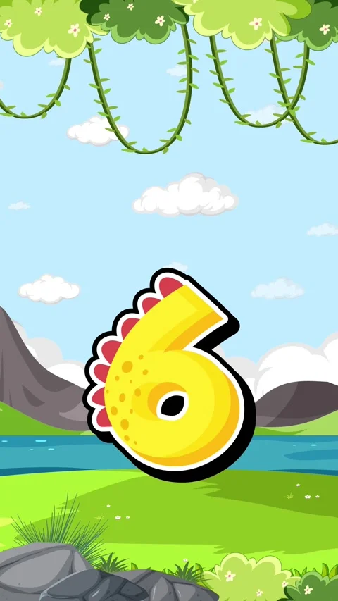 Dinosaur Number Animation in Prehistoric... | Stock Video | Pond5