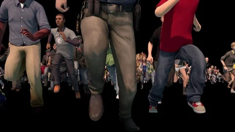 Dinosaur Roar People Run Away Terrified ... | Stock Video | Pond5