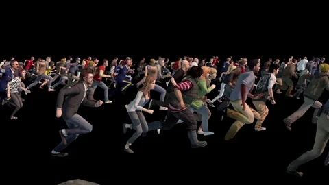 Dinosaur Roar People Run Away Terrified ... | Stock Video | Pond5