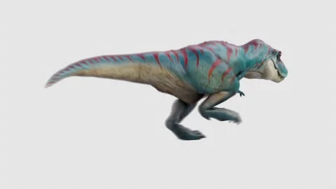 Dinosaur Tyrannosaurus Run and Roar Loop... | Stock Video | Pond5