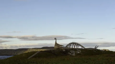 Dinosaur whale viking ship wooden sculpt... | Stock Video | Pond5