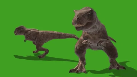 dinosaurs green screen raptor chroma key | Stock Video | Pond5