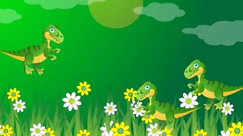 dinosaurus cartoon green screen animatio... | Stock Video | Pond5