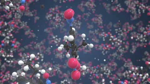 Dinoseb molecule, conceptual molecular m... | Stock Video | Pond5