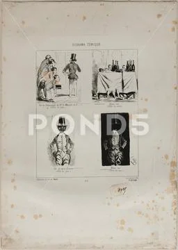 Diorama comic Lemercier. Comic diorama. Lithography. Copyright ...