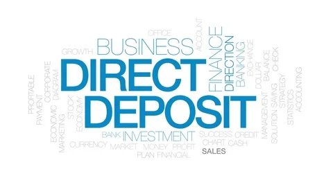 Direct deposit animated word cloud, text... | Stock Video | Pond5