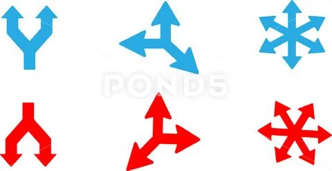 Direction icon set on color background ~ Clip Art #122981051
