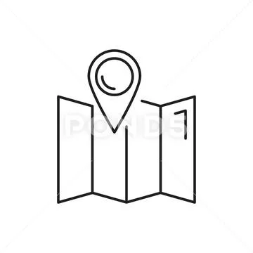 Direction map pin icon. Simple line, outline vector of navigation icons ...