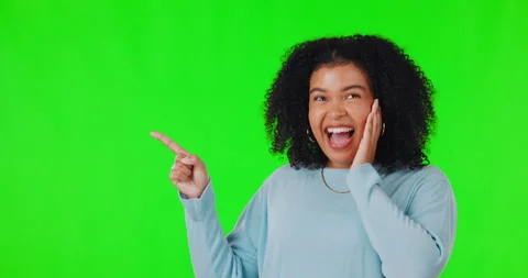 Direction, portrait of woman point and a... | Stock Video | Pond5