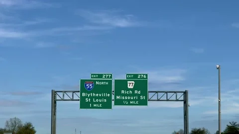 Direction signs on the highway to Blythe... | Stock Video | Pond5