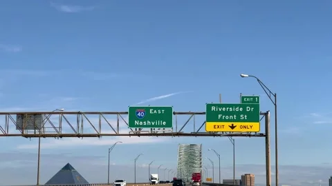 Direction signs on the highway to Nashvi... | Stock Video | Pond5