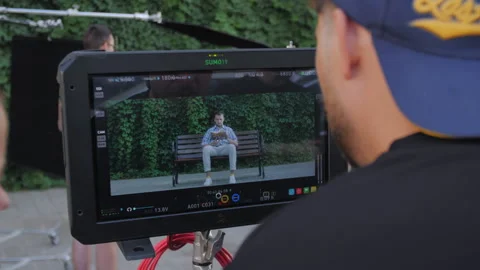 Director checks process of making movie ... | Stock Video | Pond5