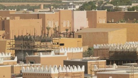 Diriyah traditional mud-brick architectu... | Stock Video | Pond5