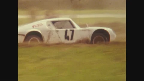Dirt Rally car race in 70's | Stock Video | Pond5