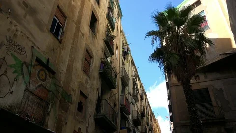 Dirty streets, the slums of Barcelona. S... | Stock Video | Pond5