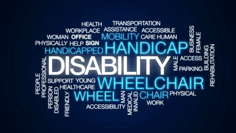 Disability animated word cloud, text des... | Stock Video | Pond5