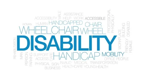 Disability animated word cloud, text des... | Stock Video | Pond5