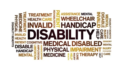 Disability animated word cloud,animation... | Stock Video | Pond5