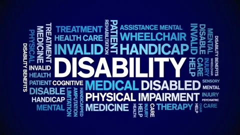 Disability animated word cloud,animation... | Stock Video | Pond5