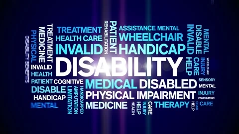 Disability animated word cloud,animation... | Stock Video | Pond5