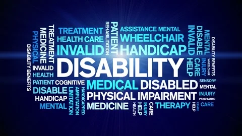Disability animated word cloud,animation... | Stock Video | Pond5