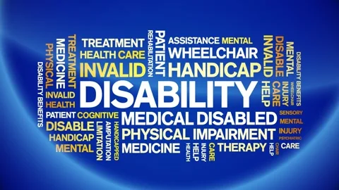 Disability animated word cloud,animation... | Stock Video | Pond5