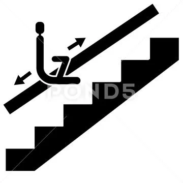 Disabled access elevator lift escalator icon. Stair lift sign. ~ Clip ...