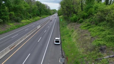 Disabled car with problem stopped along ... | Stock Video | Pond5